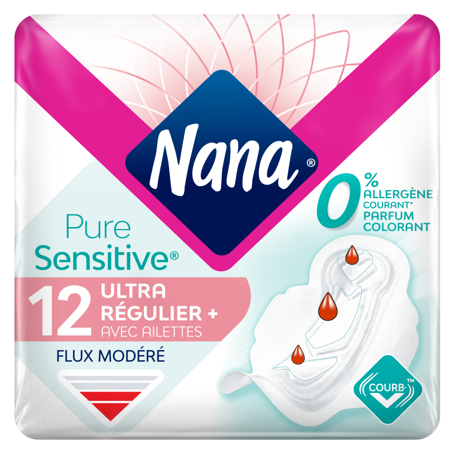 Serviettes hygiéniques Nana PureSensitive™ Ultra Régulier Plus pour ...